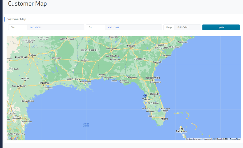 Customer Map Report