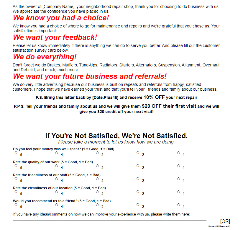 Thank You Letters And Surveys